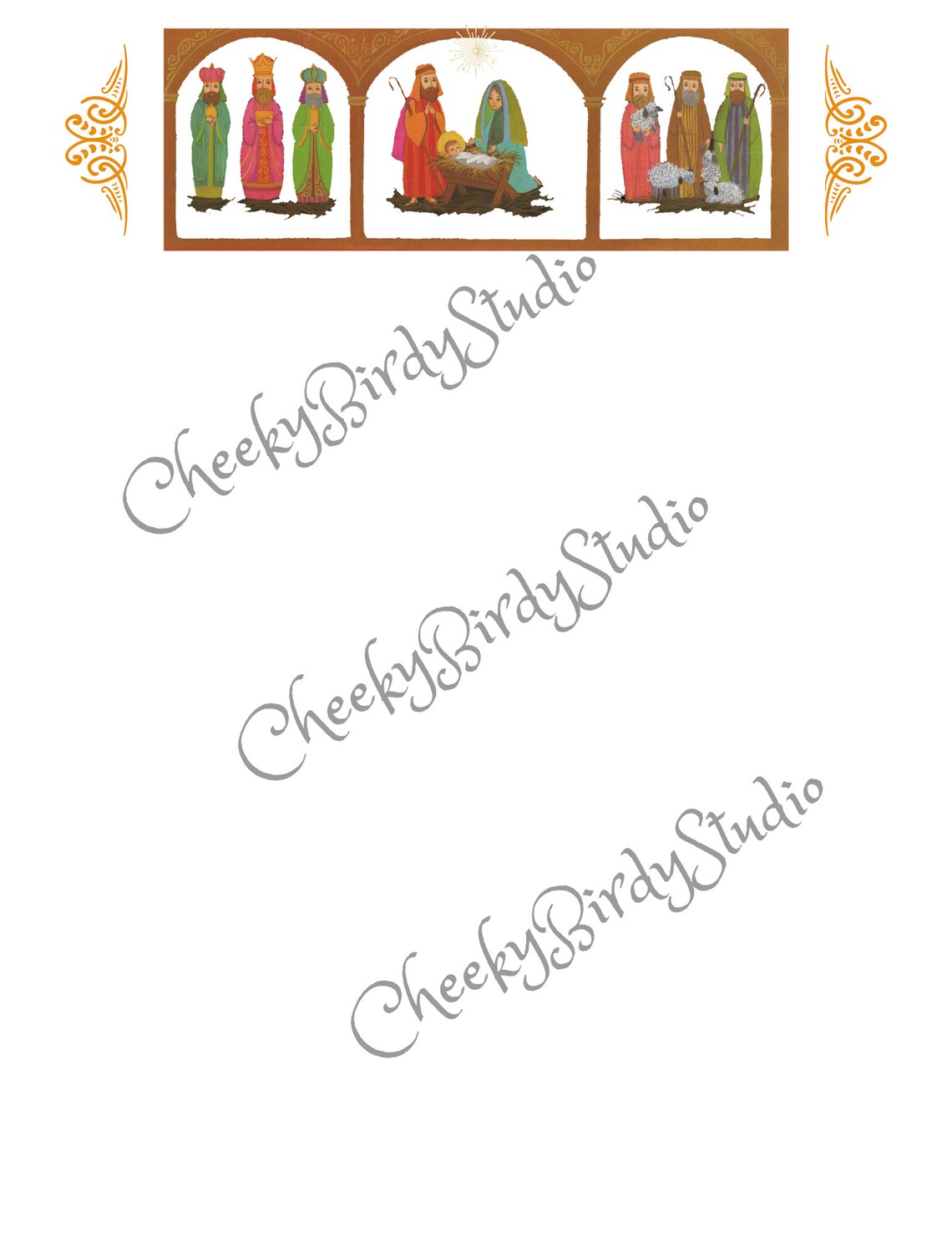 Printable Christmas Nativity Stationery Digital Download - Instant ...