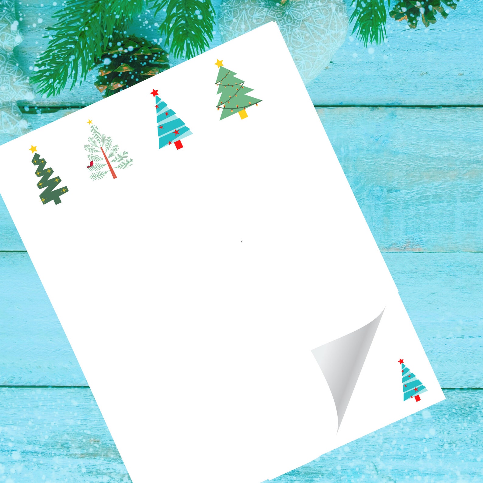 Printable Christmas Stationery Digital Download 2 Pages Instant ...