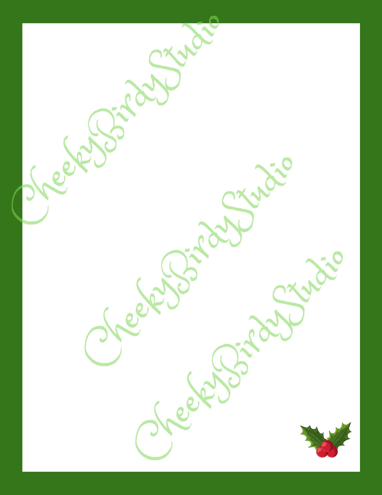 Printable Christmas Bells Stationery Digital Download 2 Pages Instant ...