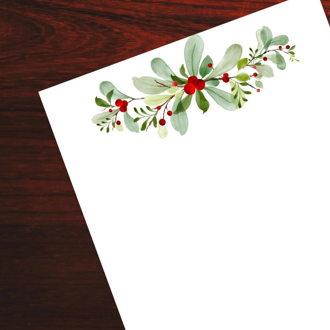 Printable Christmas Stationery Digital Download - 8.5" X 11" Instant ...