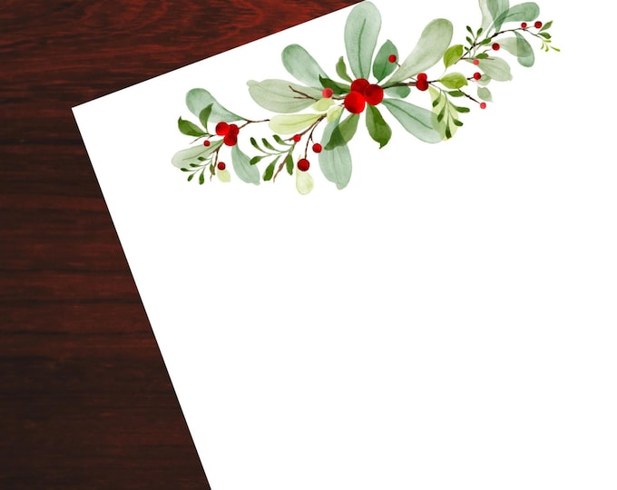 Printable Christmas Stationery Digital Download 8.5 X 11 Instant ...