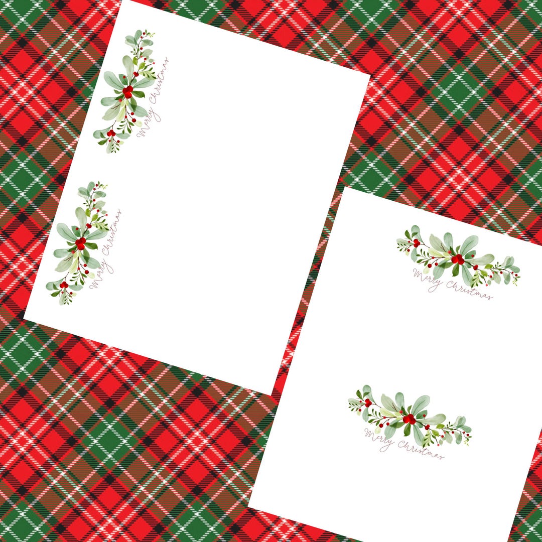 Printable Christmas Stationery Digital Download 8.5x11 Double ...