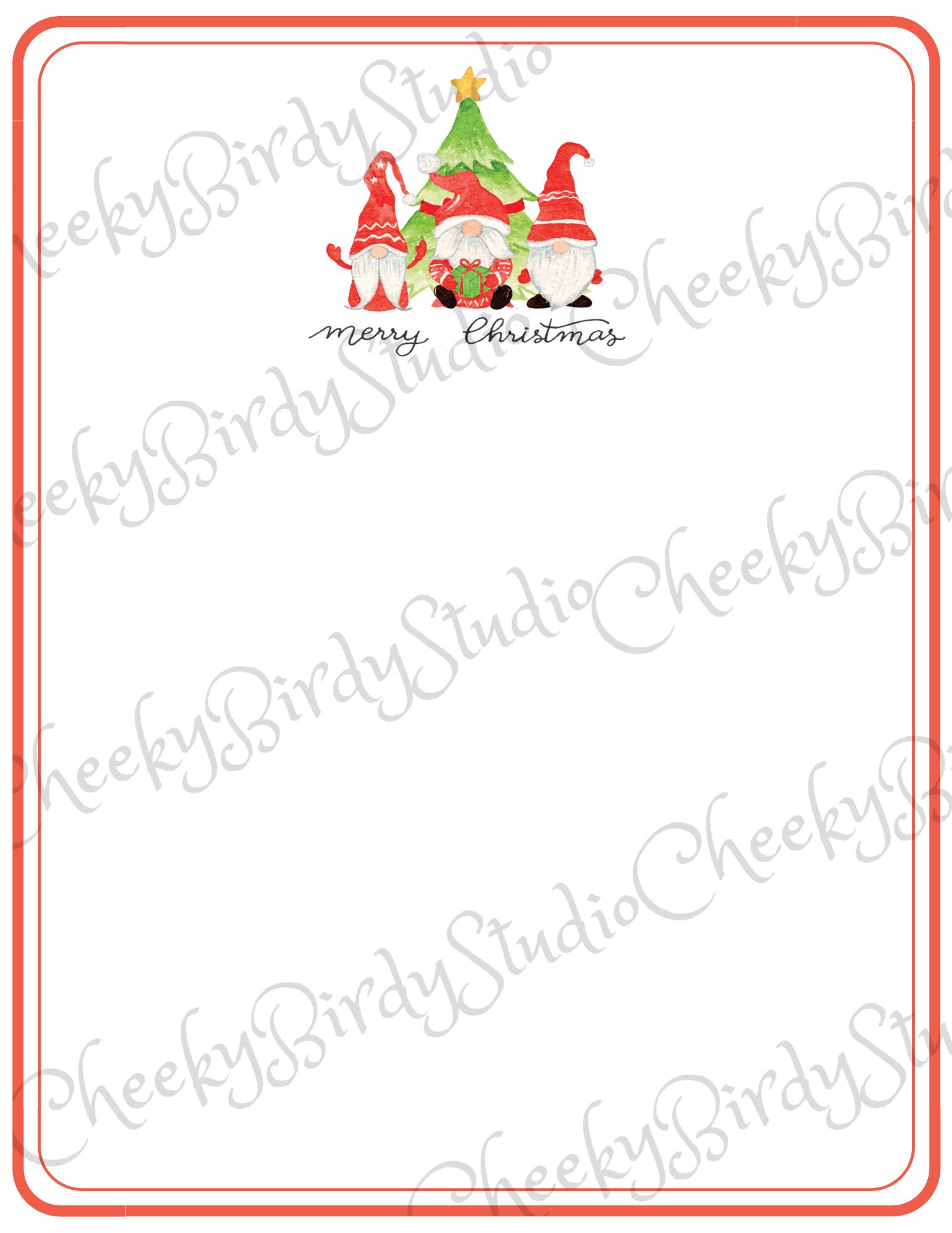 Printable Christmas Stationery Digital Download 2 Pages - Etsy