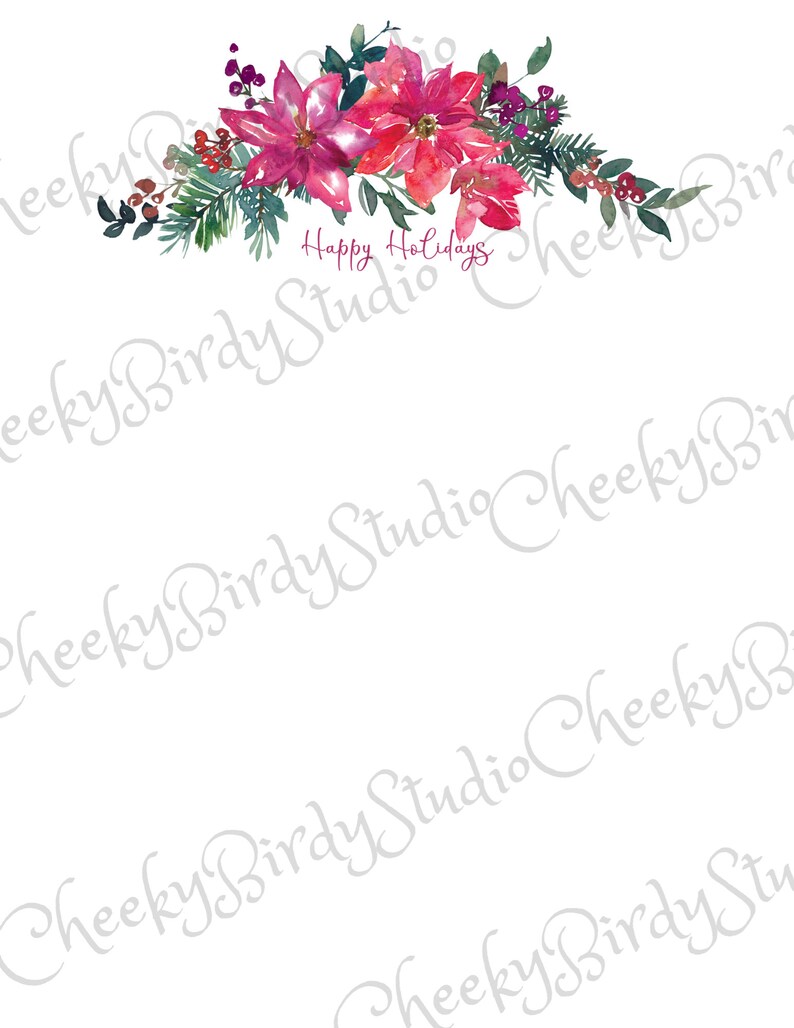 Printable Christmas Stationery Digital Download 3 Pages Instant ...