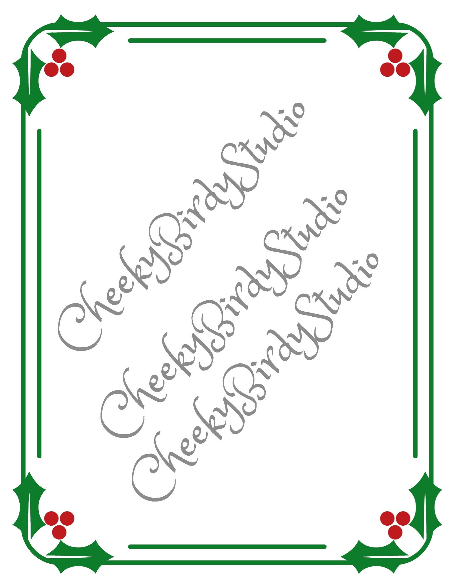 Printable Christmas Stationery Digital Download - 3 Editable Colors ...