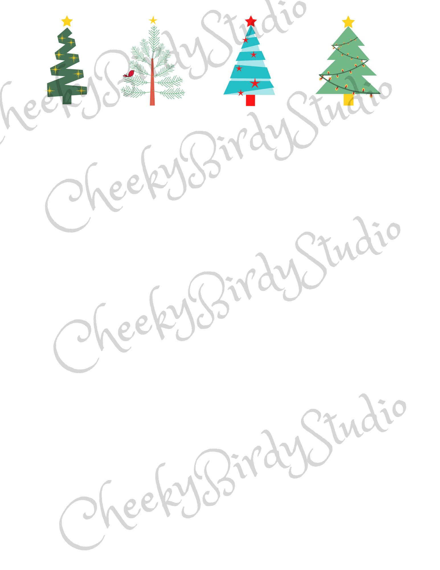 Printable Christmas Stationery Digital Download 2 Pages Instant ...