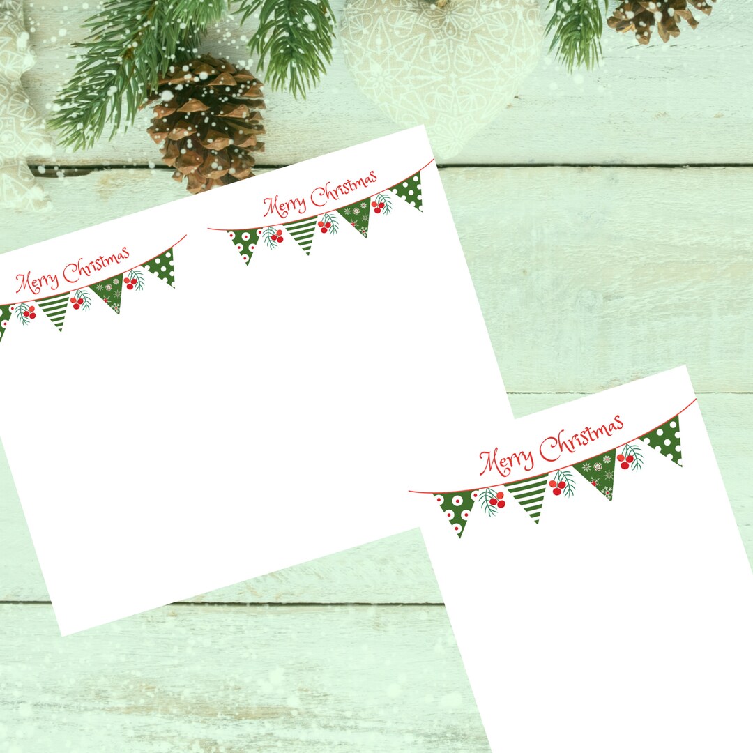 Digital Download Printable Double Red and Green Merry Christmas Banner ...