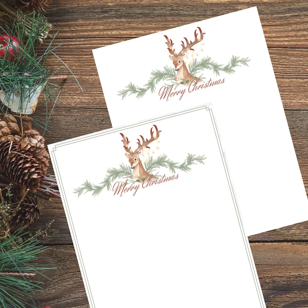 Printable Christmas Stationery Digital Download Instant Editable ...