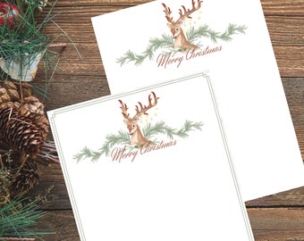 Printable Christmas Stationery Digital Download 2 Pages | Etsy
