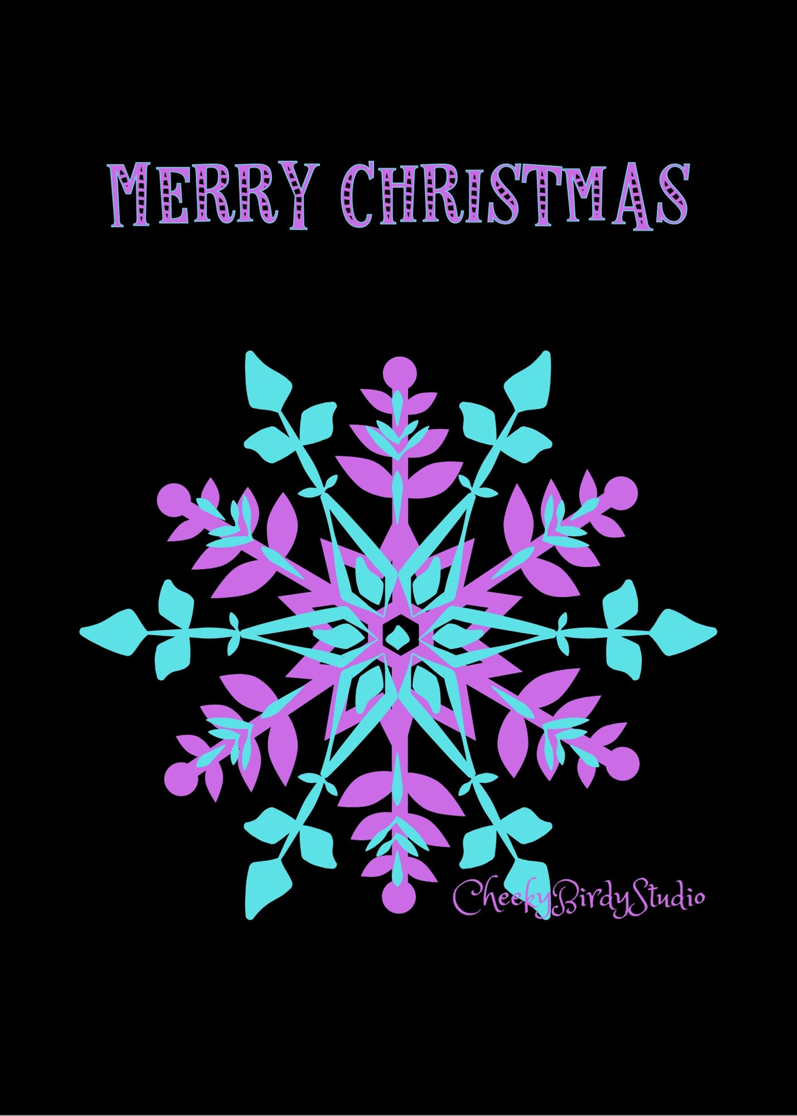 Mcm Snowflake Christmas Card 5x7 And T Enclosure Etsy