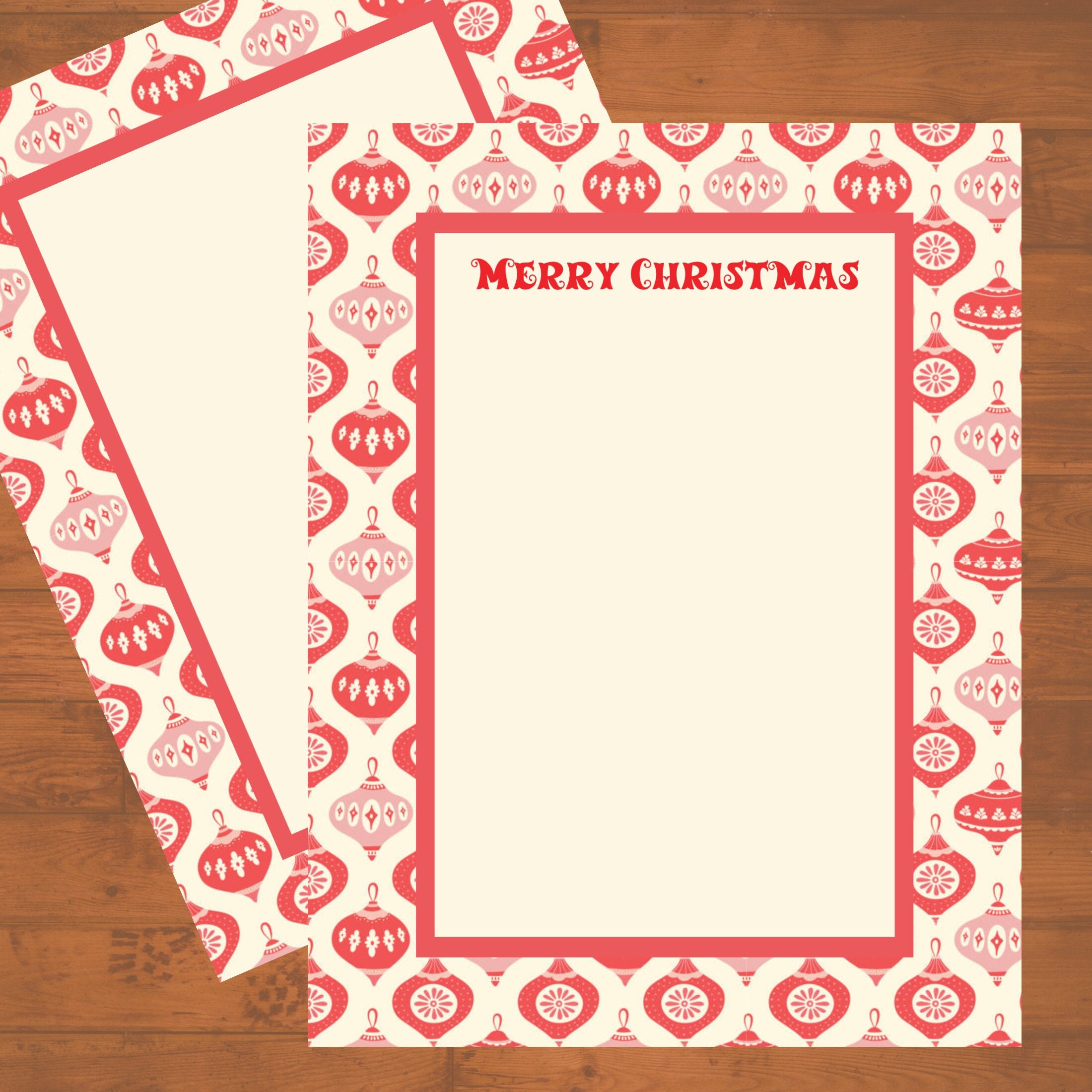 Printable Christmas Stationery Digital Download Instant Editable Old ...