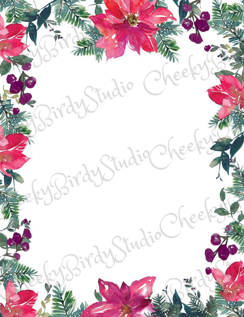 Printable Christmas Stationery Digital Download 2 Pages Instant ...