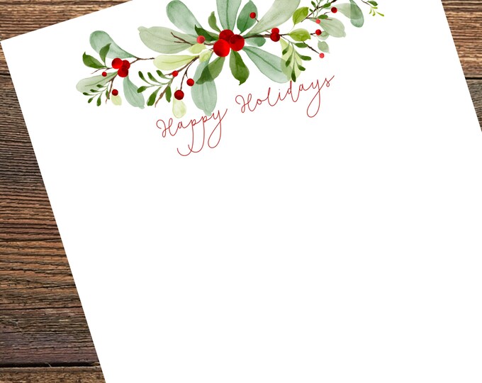 Printable Christmas Stationery Digital Download - Instant Editable ...