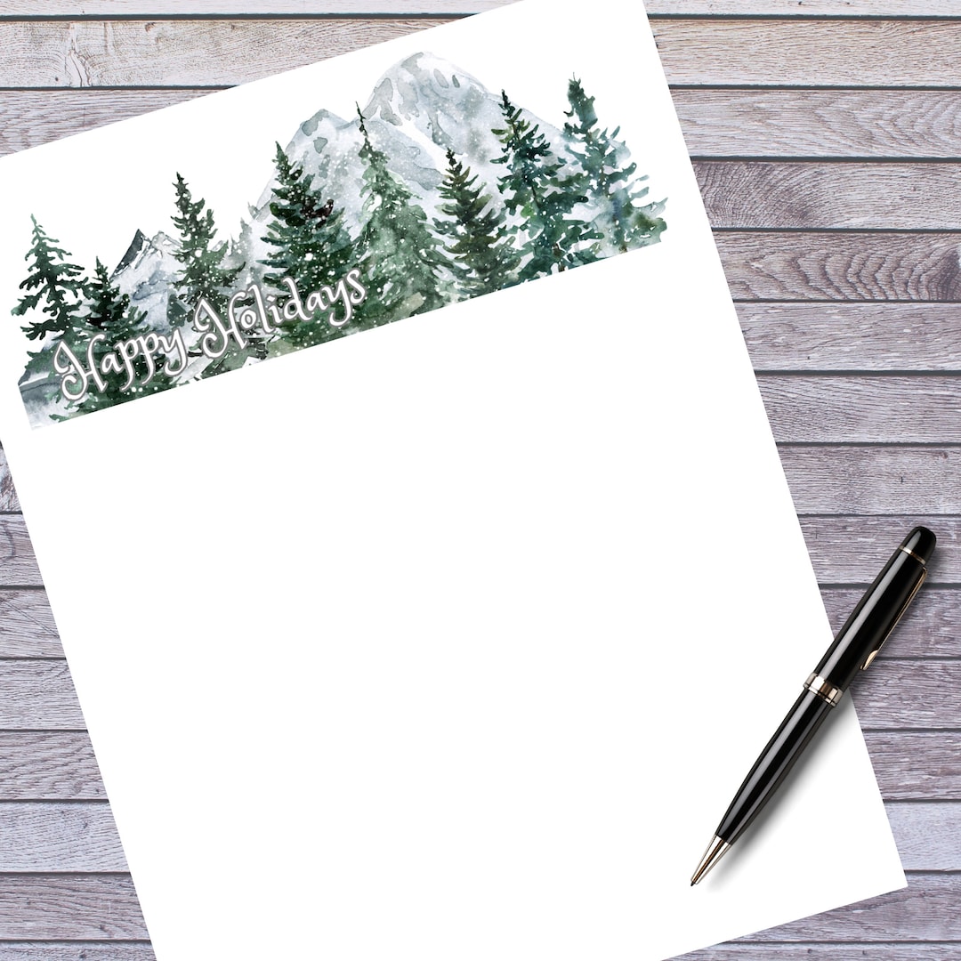 Printable Christmas Stationery Digital Download for 4x6 Paper Instant ...