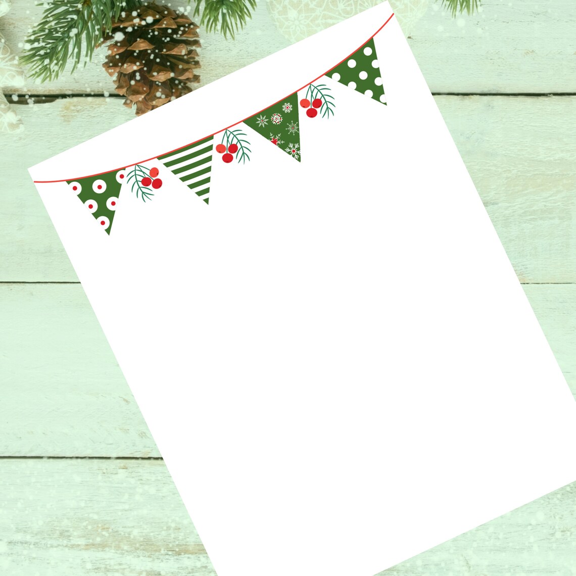 Printable Christmas Stationery Digital Download - Instant Editable Red ...