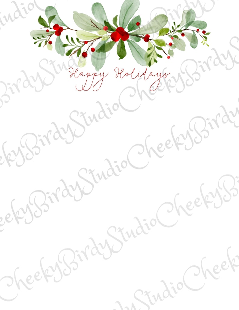 Printable Christmas Stationery Digital Download Instant Editable Happy ...
