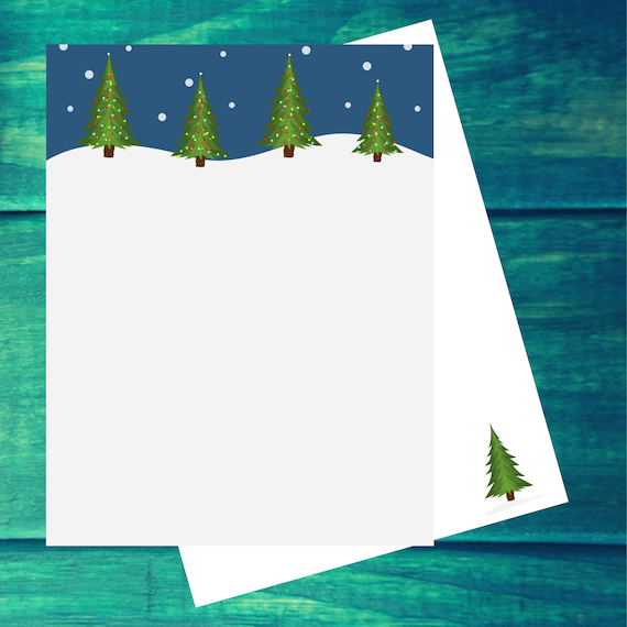 Printable Christmas Stationery Digital Download 2 Pages | Etsy