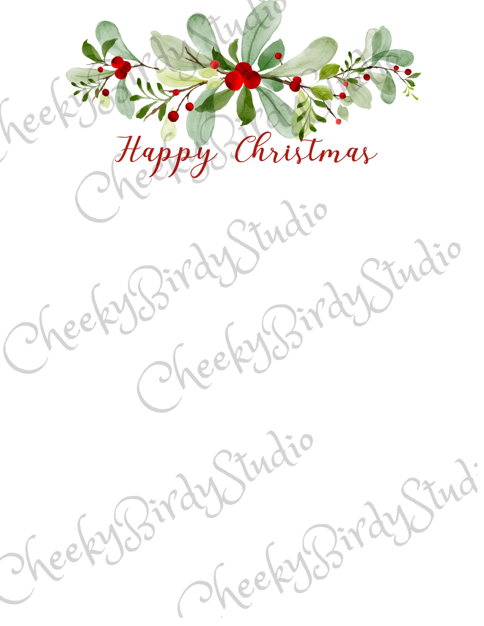 Printable Christmas Stationery Digital Download - Instant Editable ...