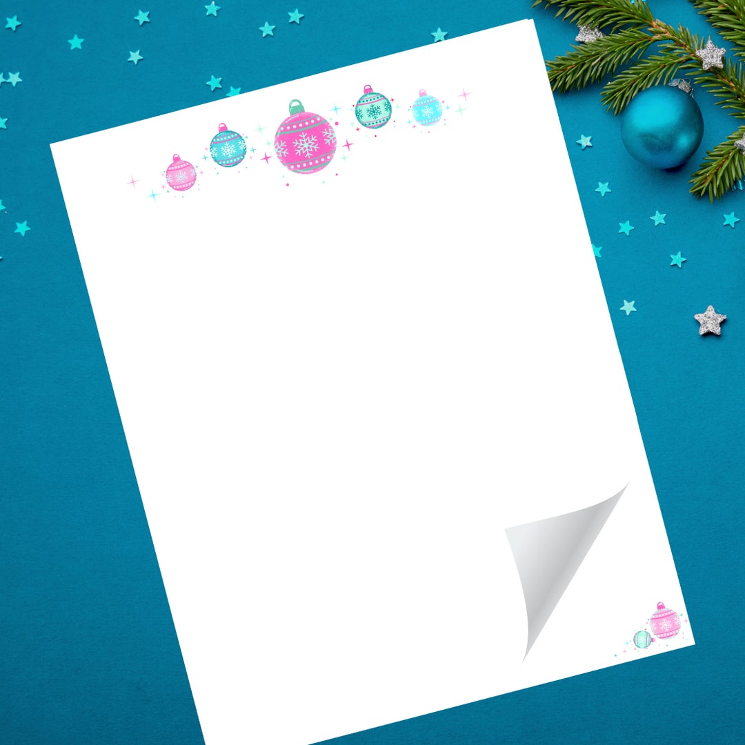 Printable Christmas Stationery Digital Download 2 Pages Instant ...
