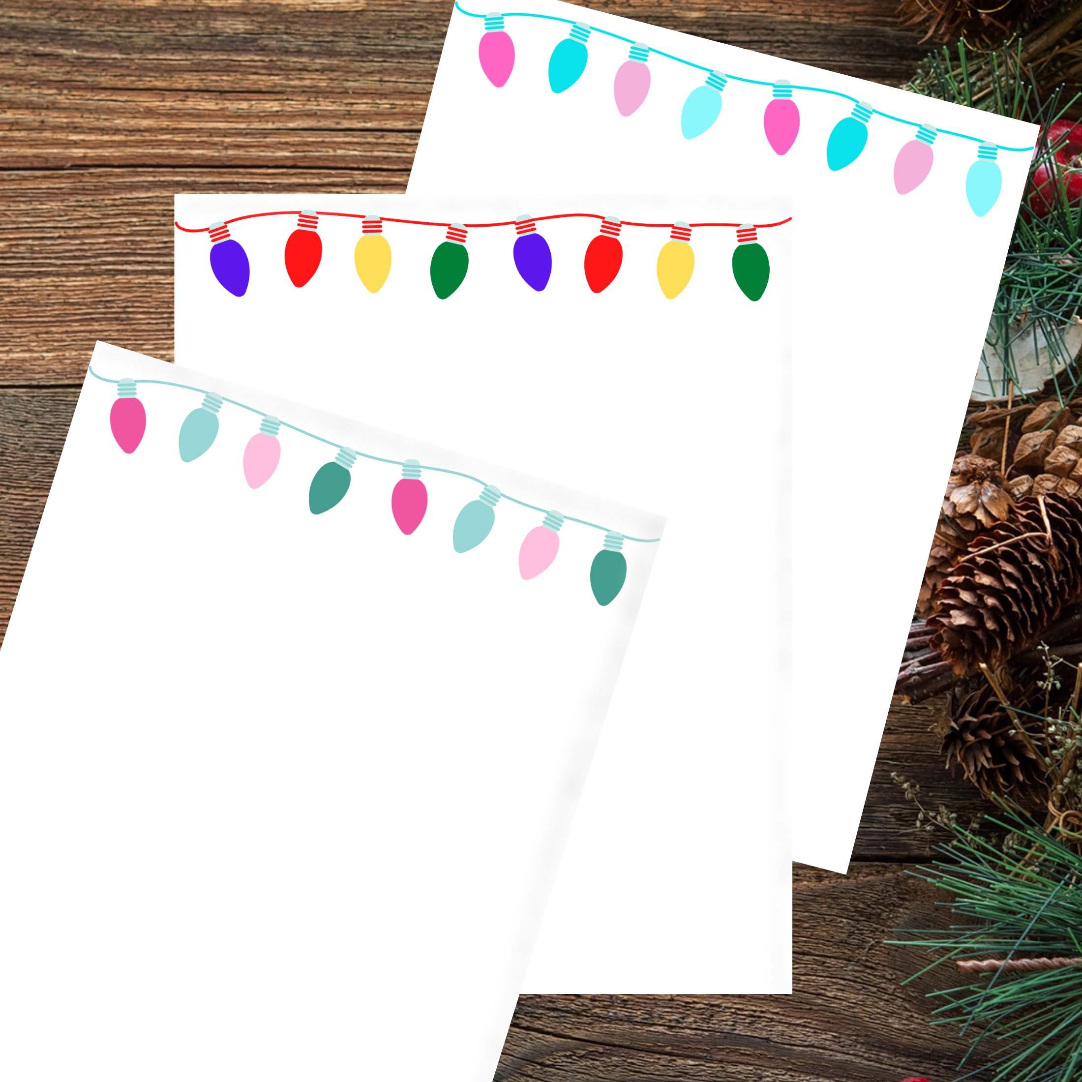 Printable Christmas Stationery Digital Download 3 Pages Instant ...