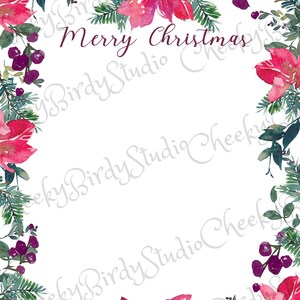Printable Christmas Stationery Digital Download 2 Pages Instant ...