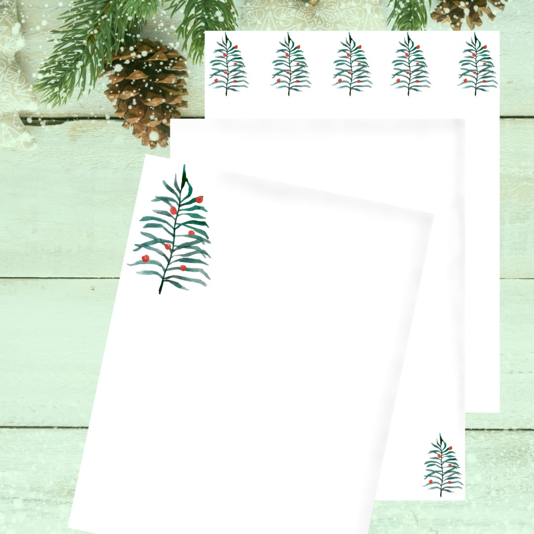 Printable Christmas Stationery Digital Download 3 Pages Instant ...