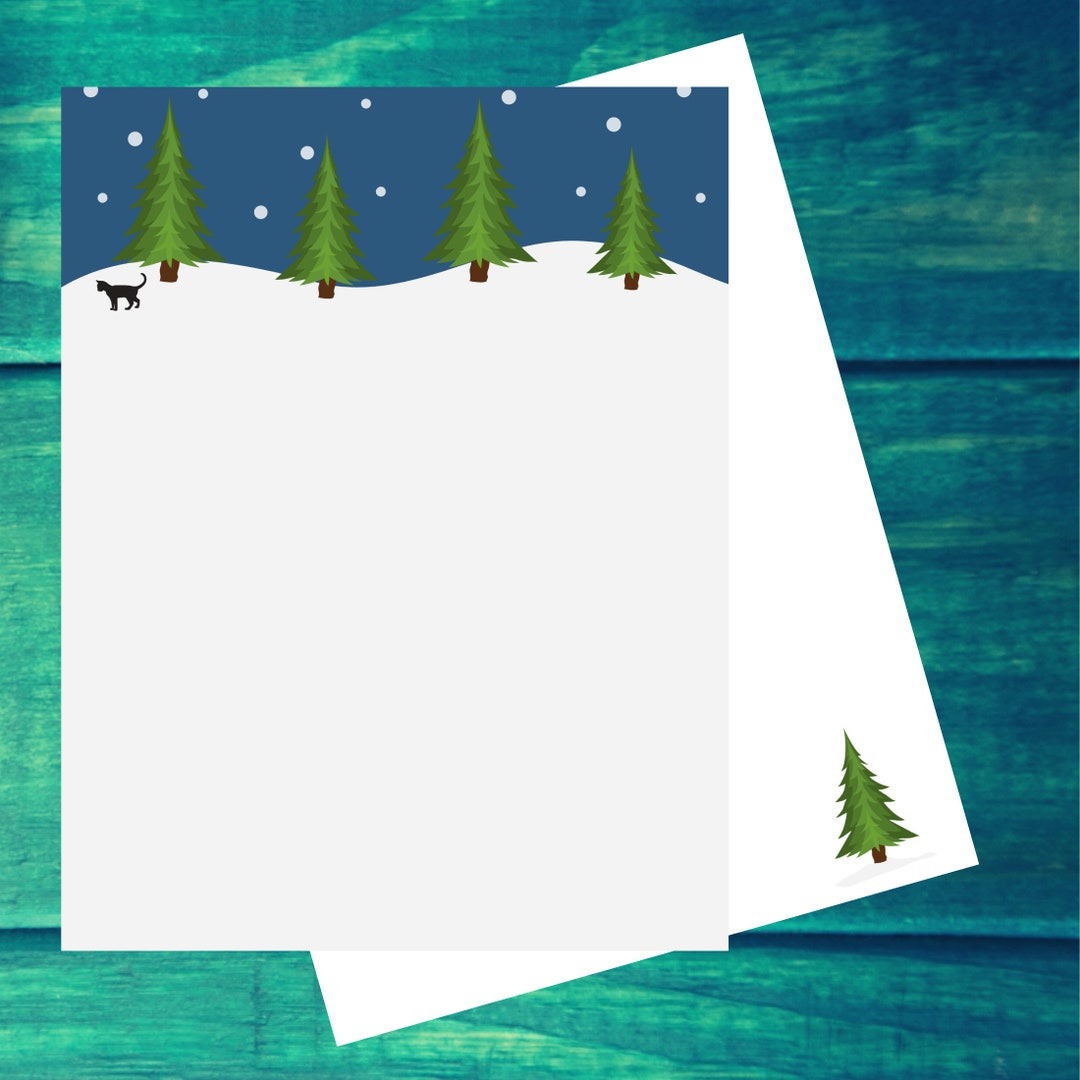Printable Christmas Stationery Digital Download - 2 Pages Instant ...