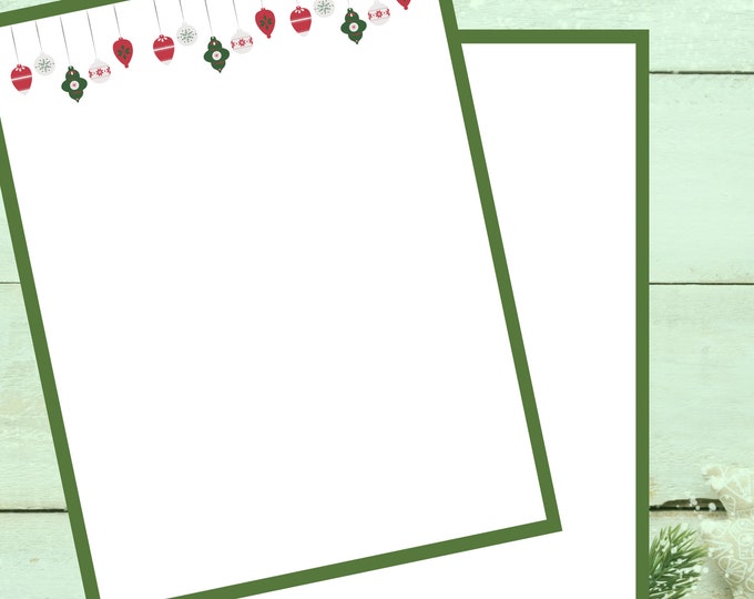 Printable Christmas Stationery Digital Download 2 Pages Instant ...