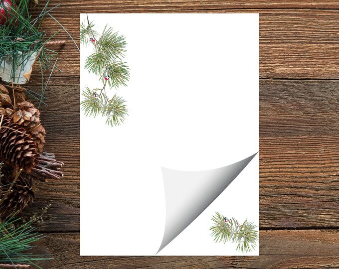 Printable Christmas Stationery Digital Download 2 Pages Instant ...