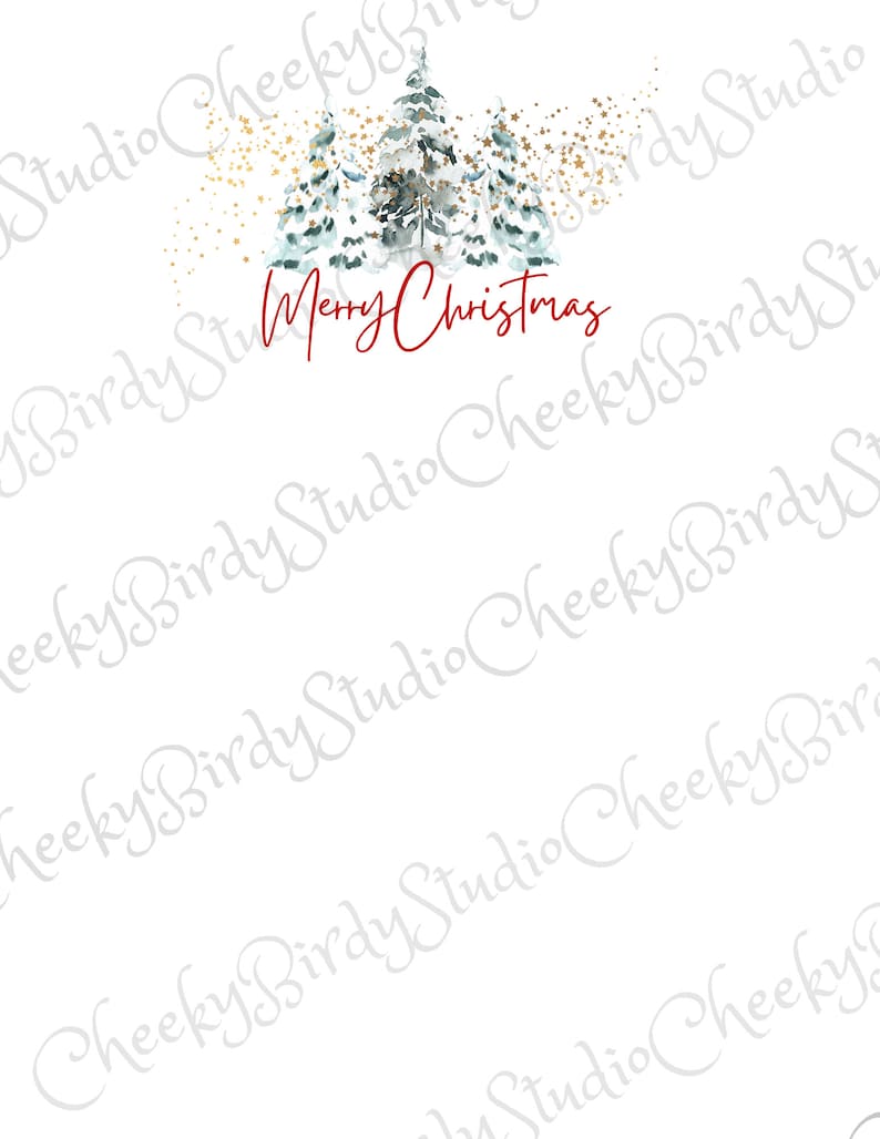 Printable Christmas Stationery Digital Download - 8.5x11 Instant ...