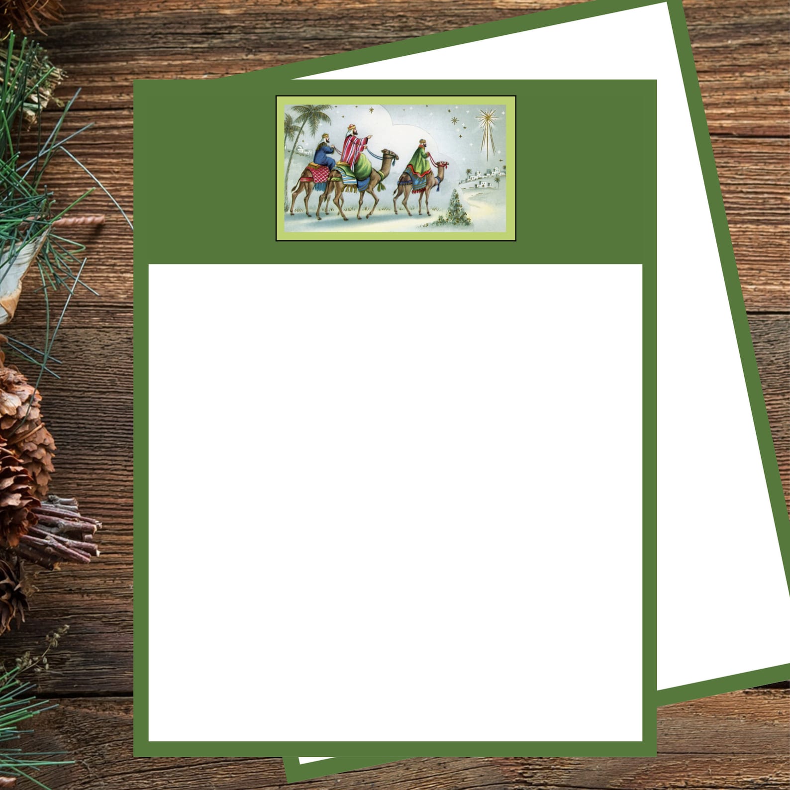 Printable Christmas Stationery Digital Download 2 Pages Instant ...
