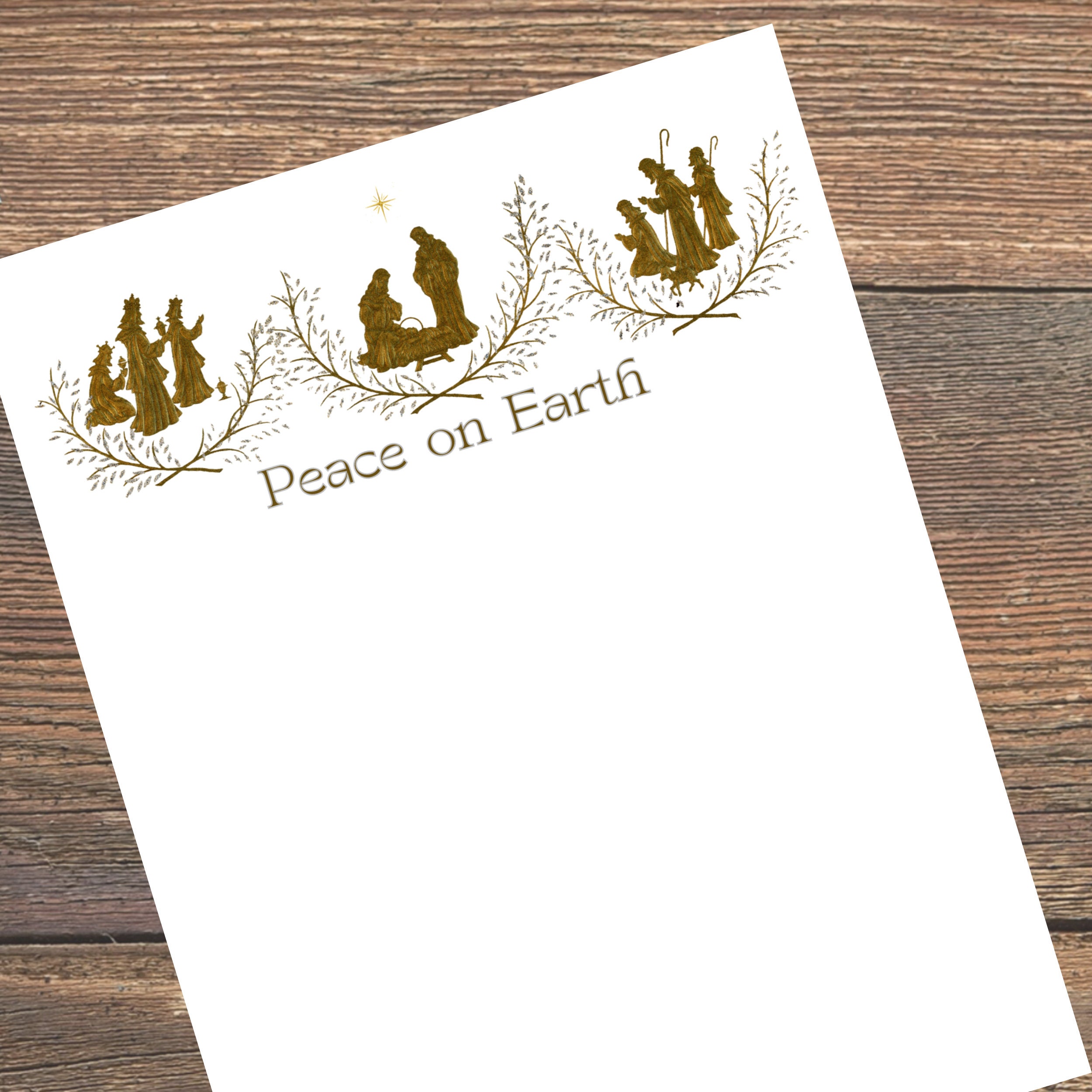 Printable Christmas Stationery Digital Download Instant Editable ...