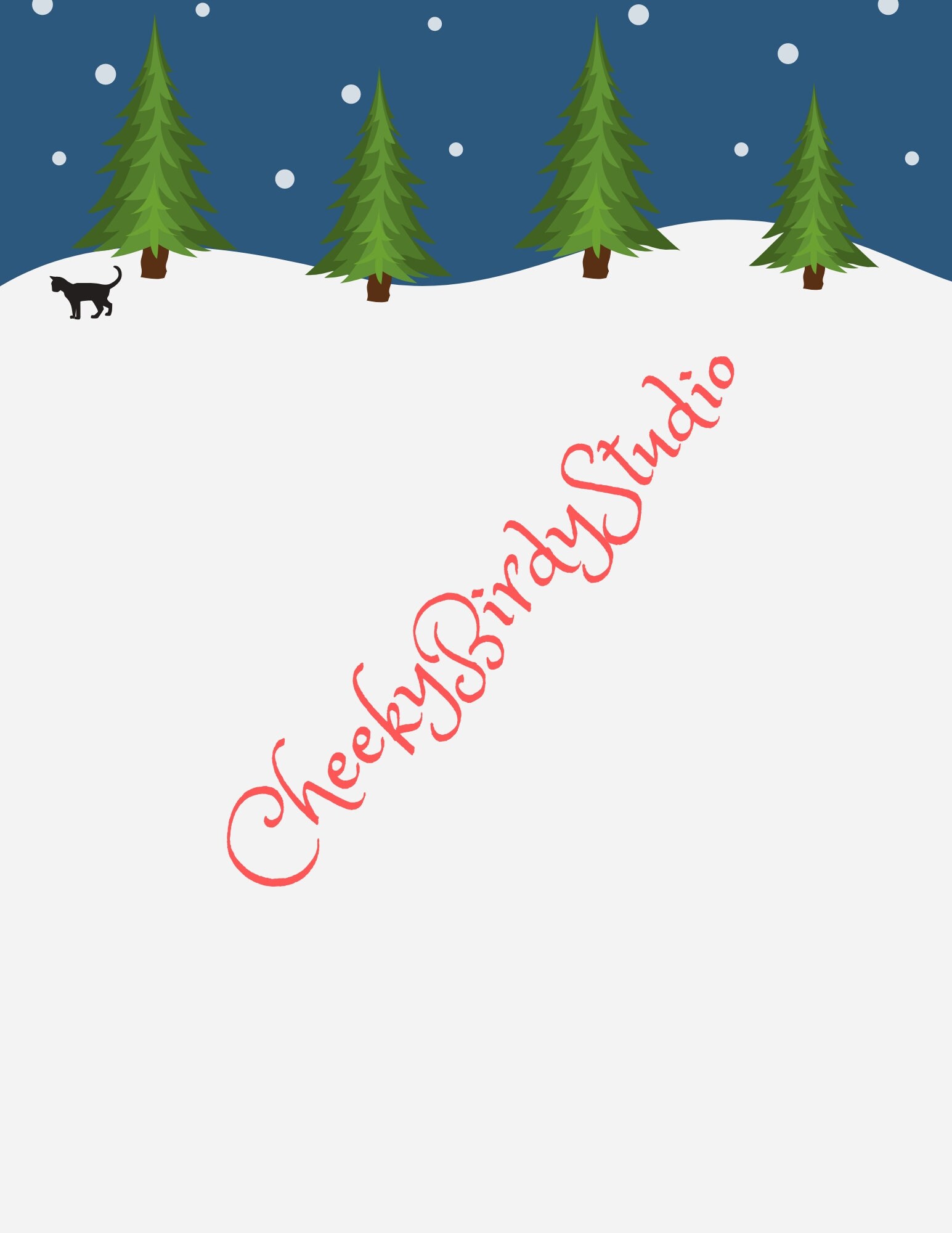 Printable Christmas Stationery Digital Download 2 Pages Instant ...