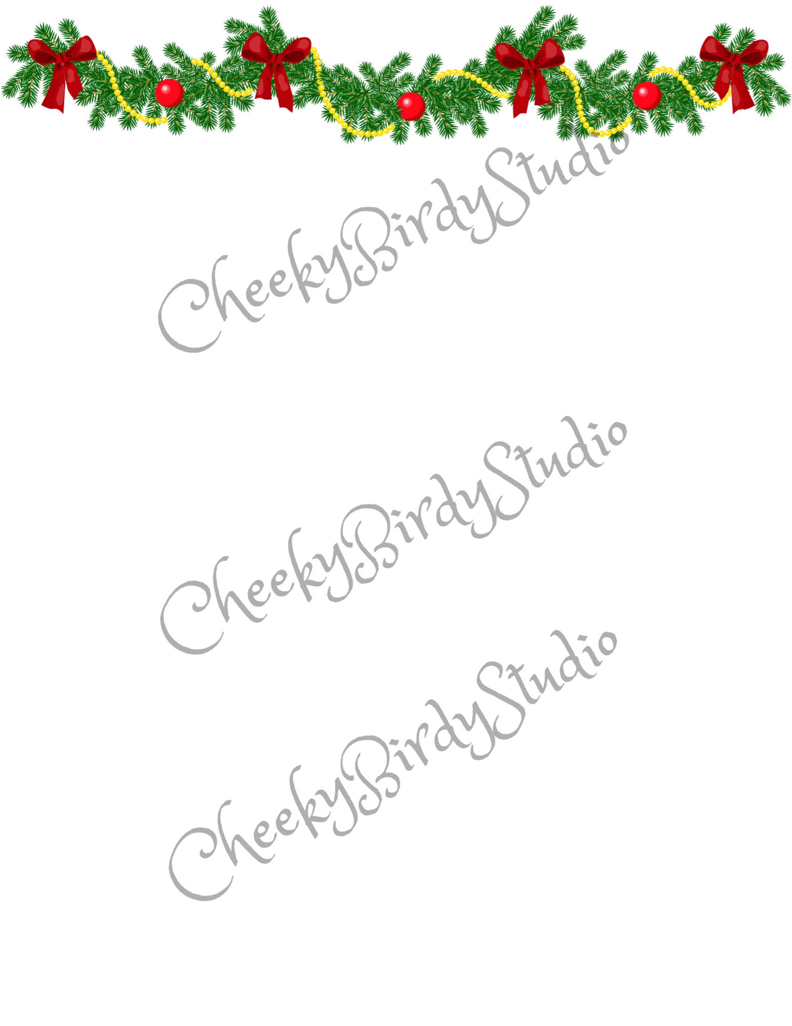 Printable Christmas Stationery Digital Download 2 Pages Instant ...