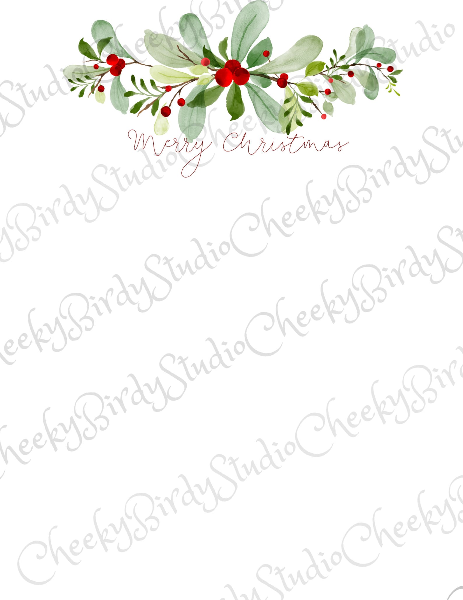 Printable Christmas Stationery Digital Download - 8.5x11 Instant ...