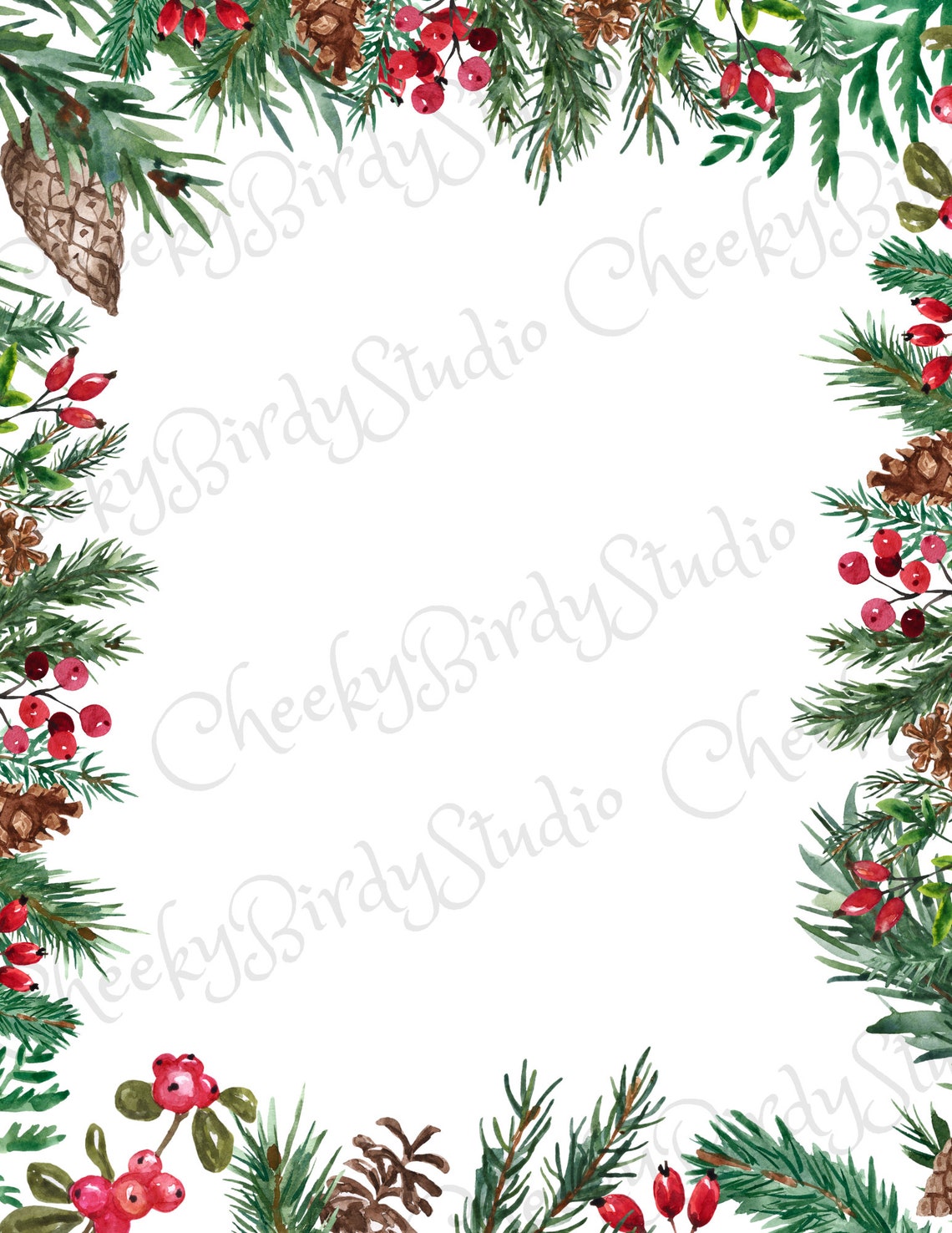 Printable Christmas Stationery Digital Download 2 Pages Instant ...
