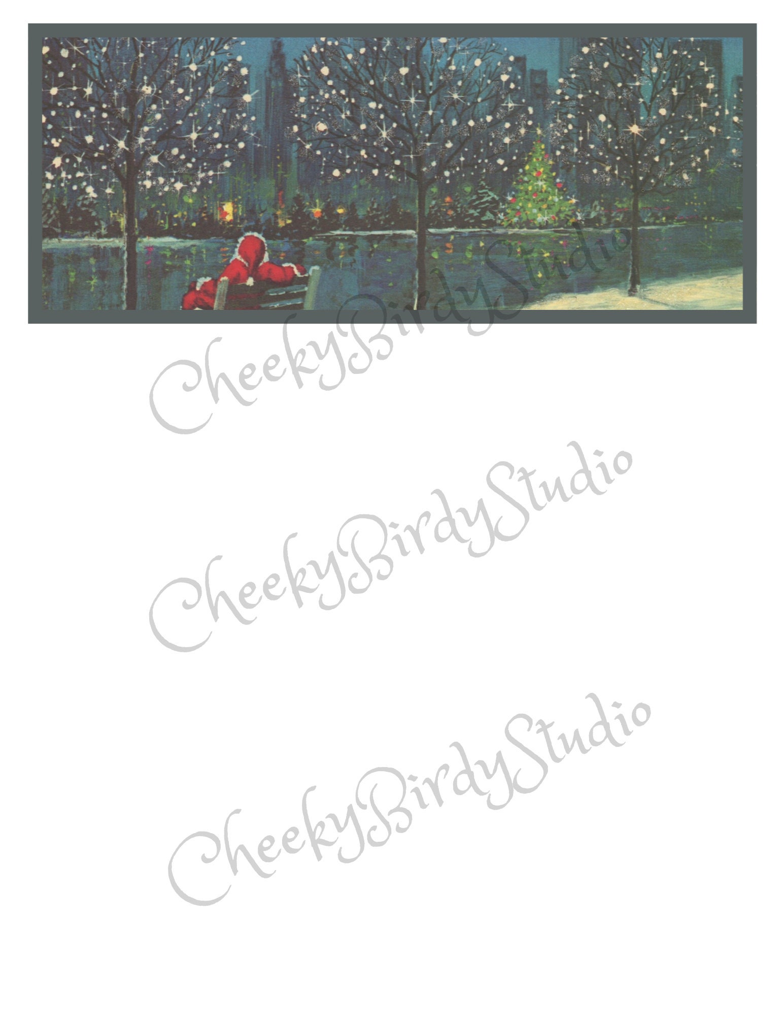 Printable Christmas Stationery Digital Download 2 Pages Instant ...