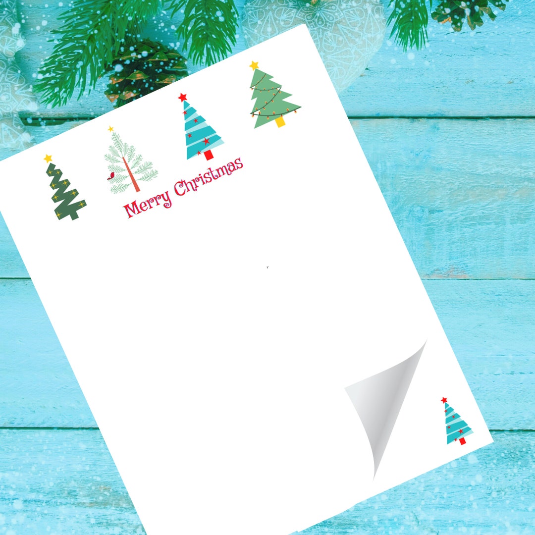 Printable Christmas Stationery Digital Download 2 Pages Instant ...