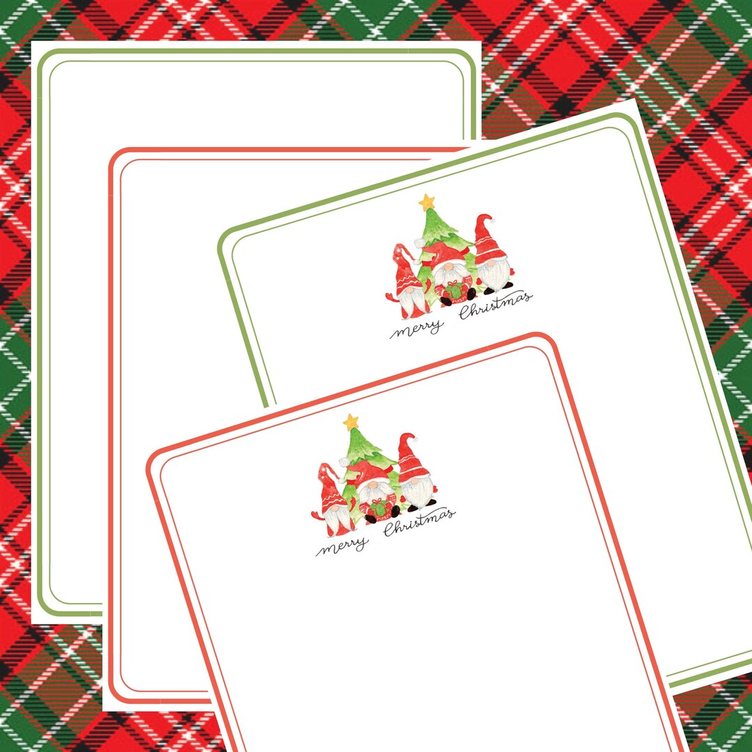 Printable Christmas Stationery Digital Download 2 Pages Instant ...