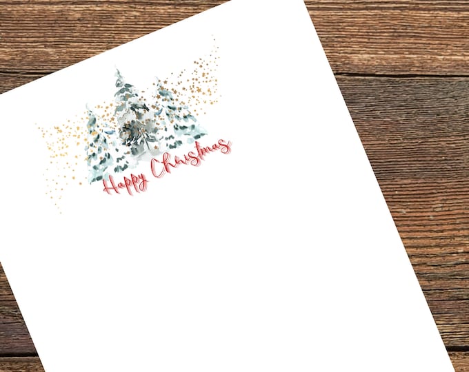 Printable Christmas Stationery Digital Download Instant Editable ...