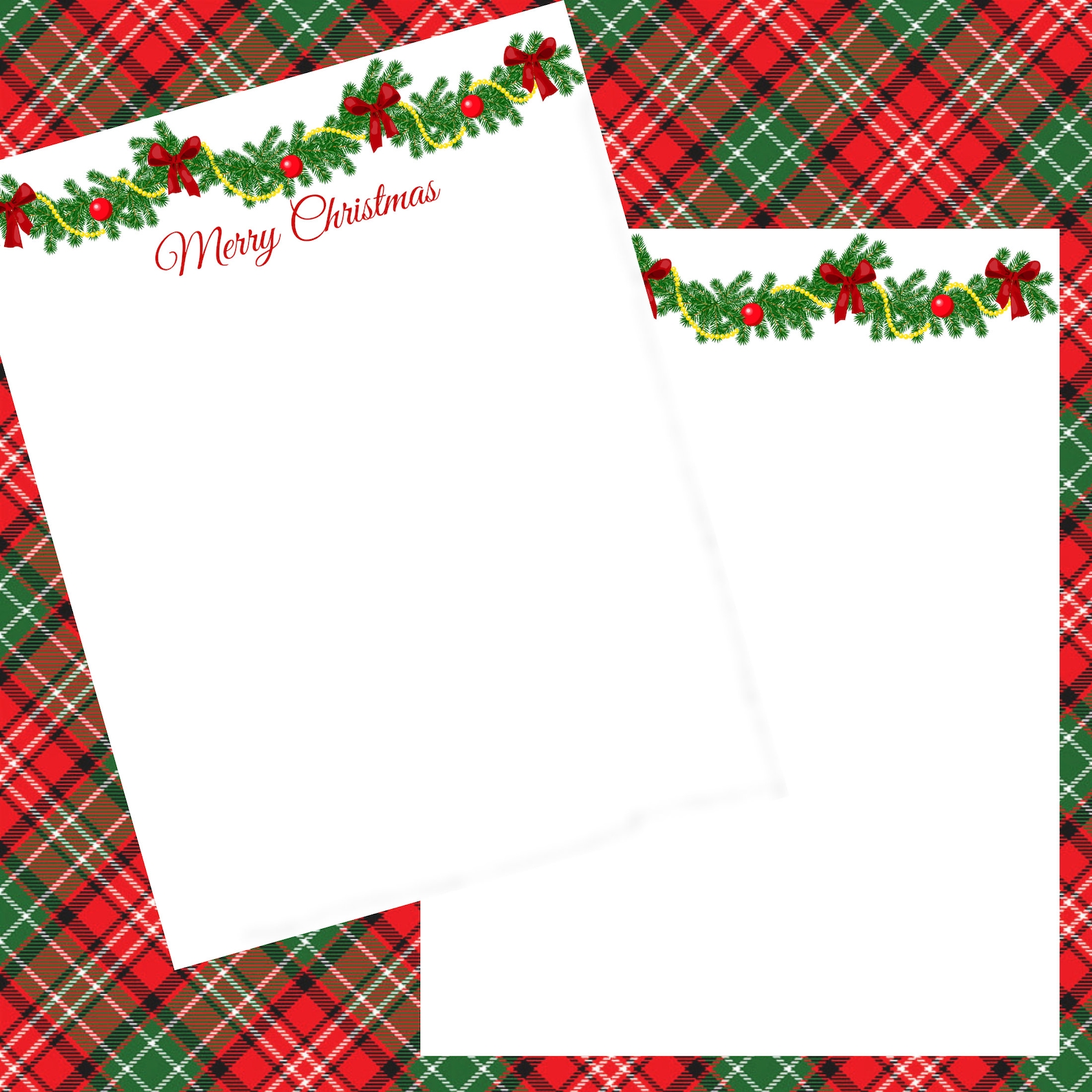 Printable Christmas Stationery Digital Download 2 Pages - Etsy