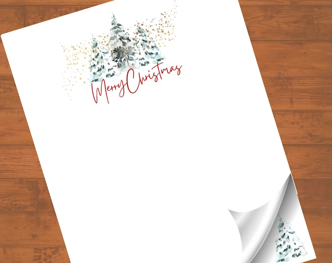 Printable Christmas Stationery Digital Download 8.5x11 Instant Editable ...