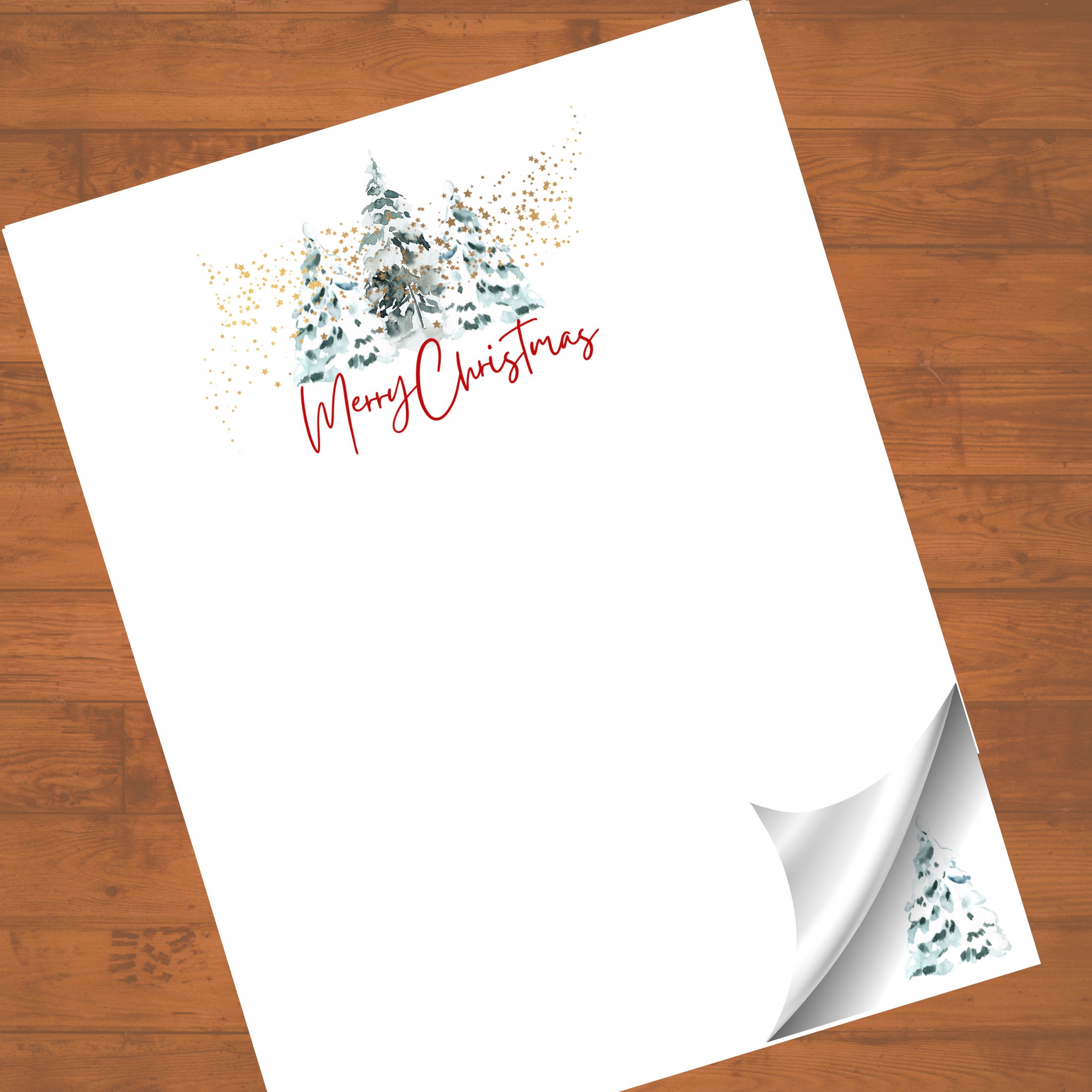Printable Christmas Stationery Digital Download Instant Editable ...