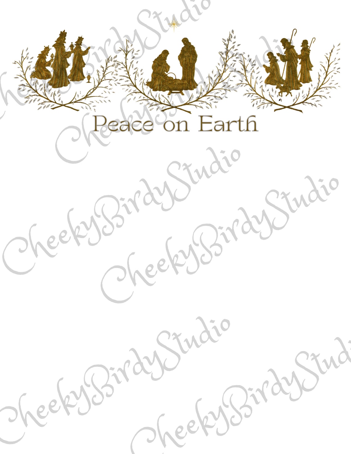 Printable Christmas Stationery Digital Download Instant Editable ...