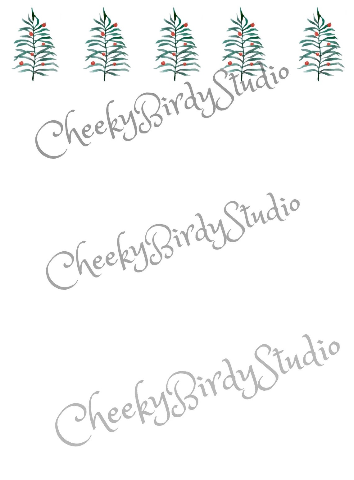 Printable Christmas Stationery Digital Download 3 Pages Instant ...
