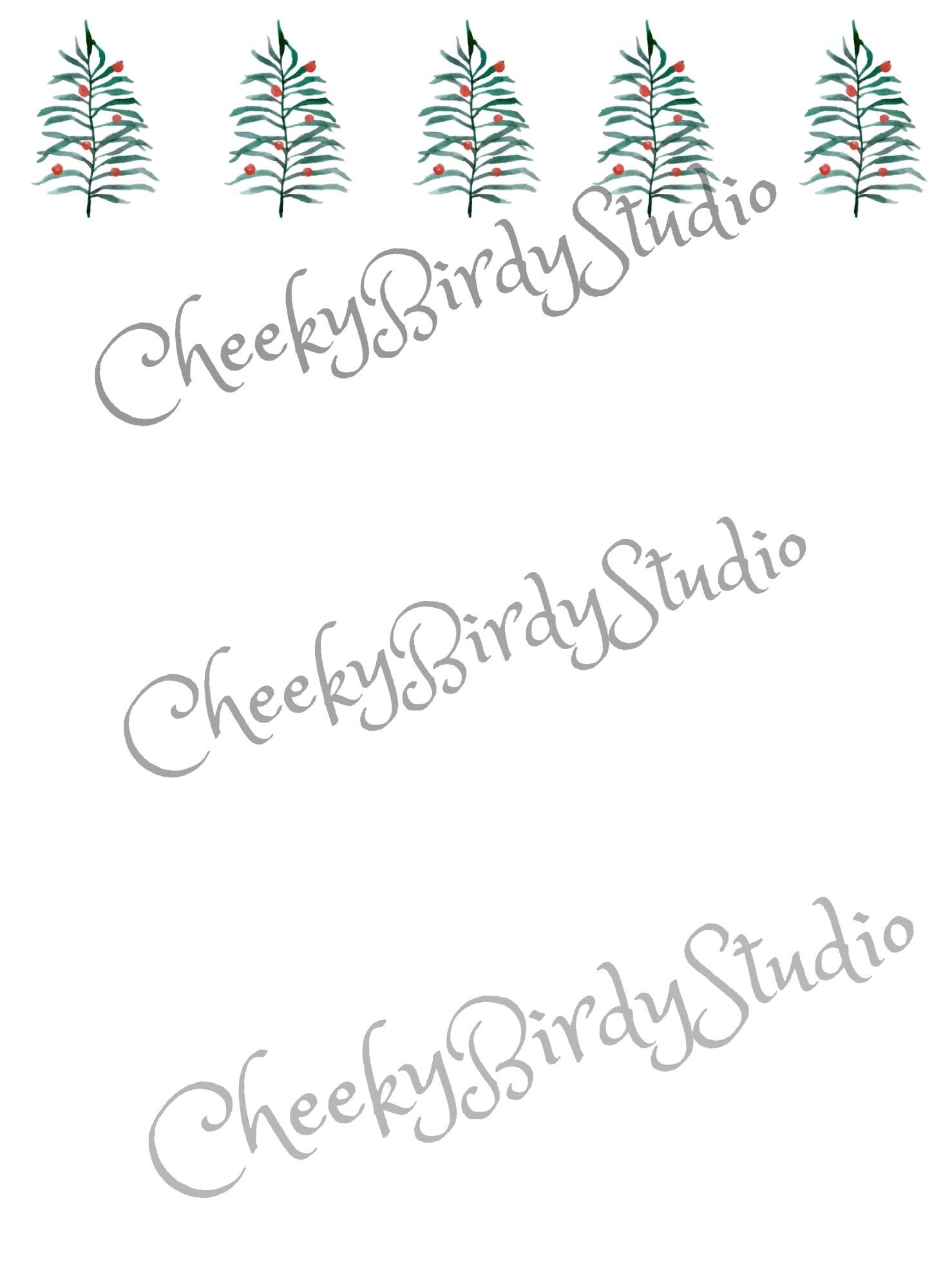 Printable Christmas Stationery Digital Download 3 Pages Instant ...