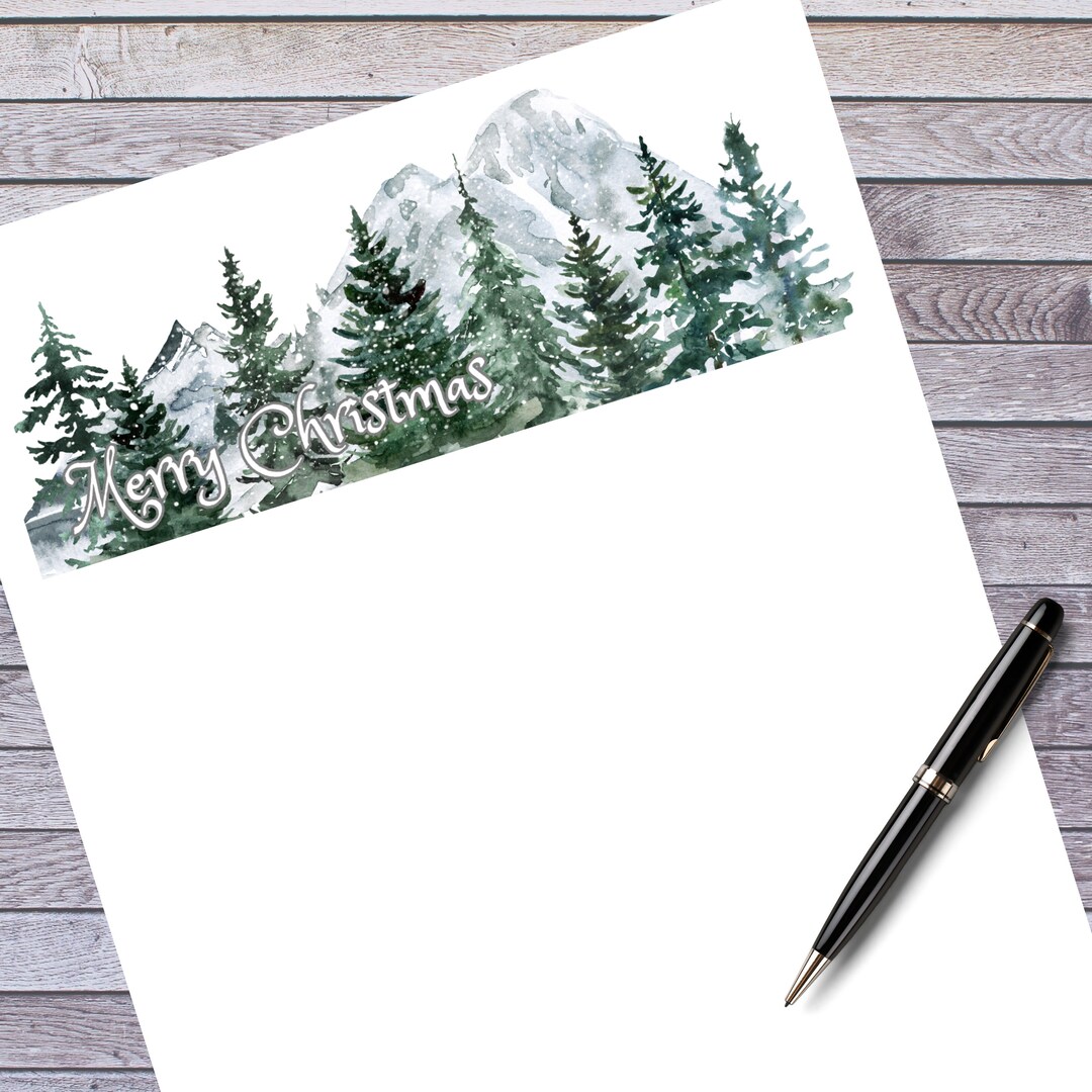 Printable Christmas Stationery Digital Download for 4x6 Paper Instant ...