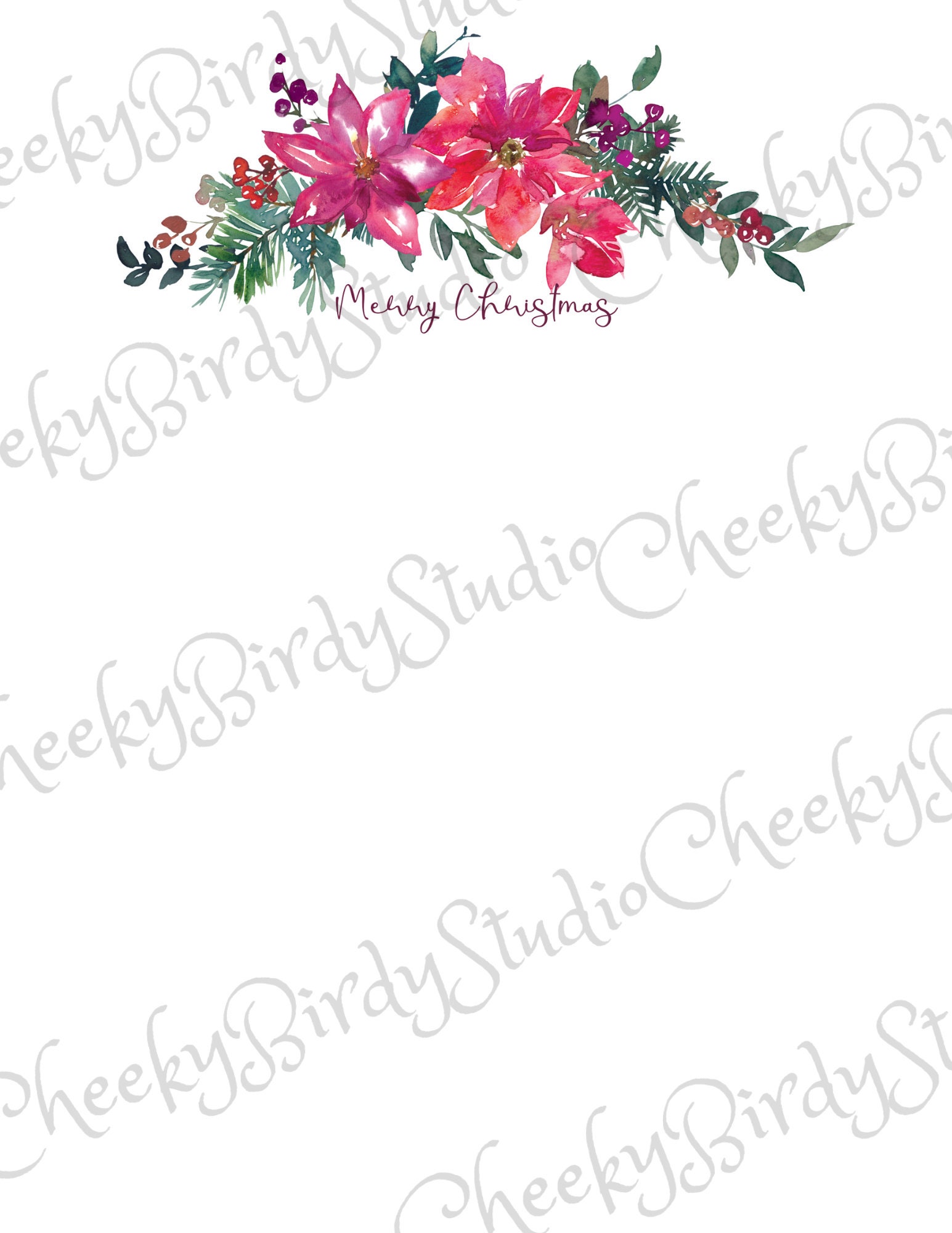 Printable Christmas Stationery Digital Download 3 Pages Instant ...