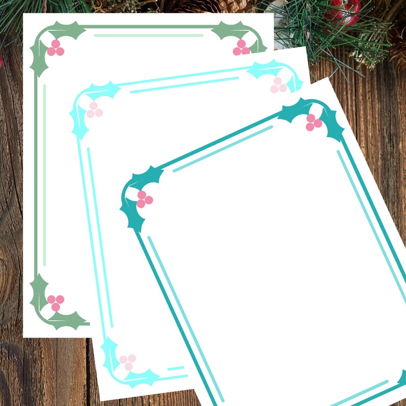 Printable Christmas Stationery Digital Download 3 Colors Instant ...