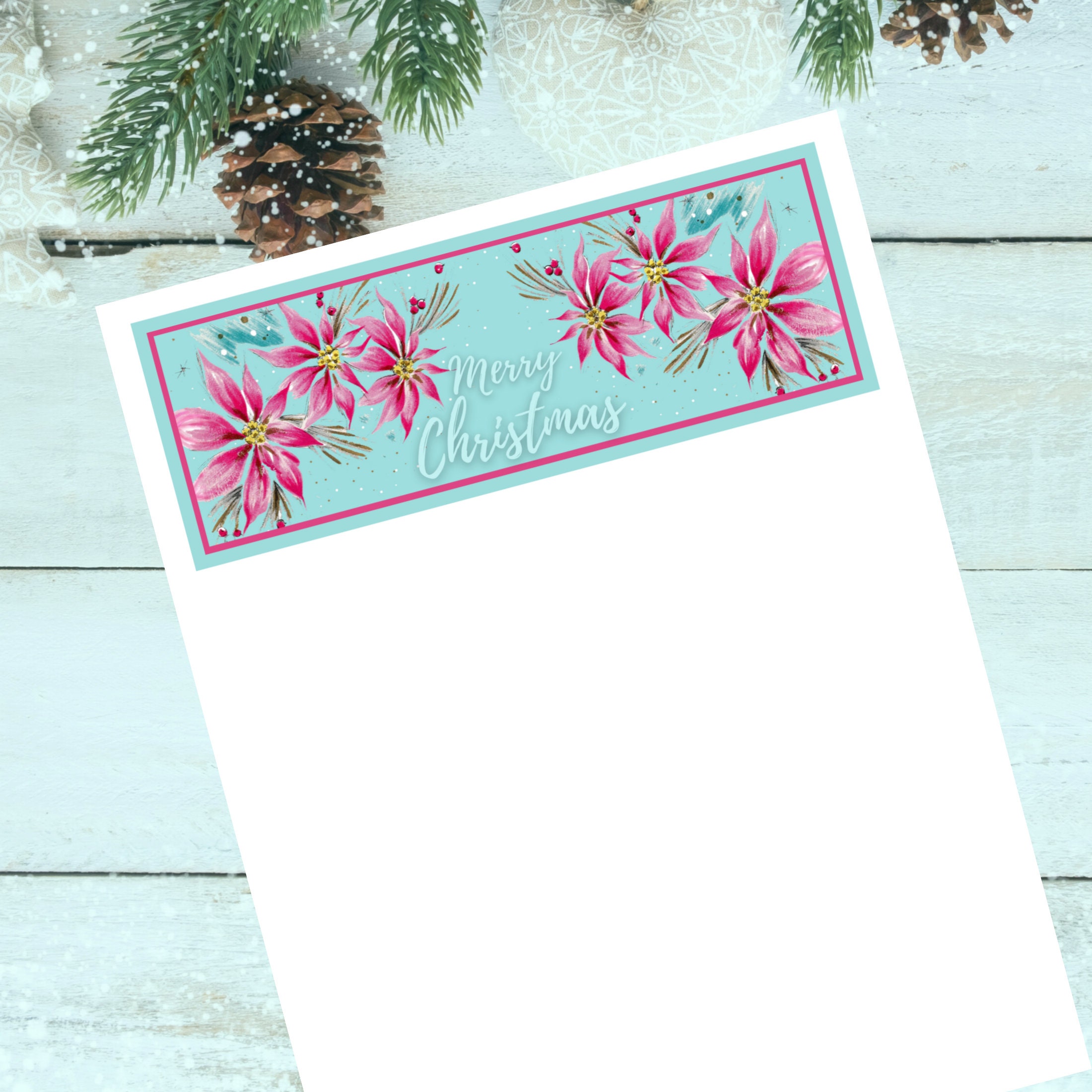 Printable Christmas Stationery Digital Download Instant Pink - Etsy